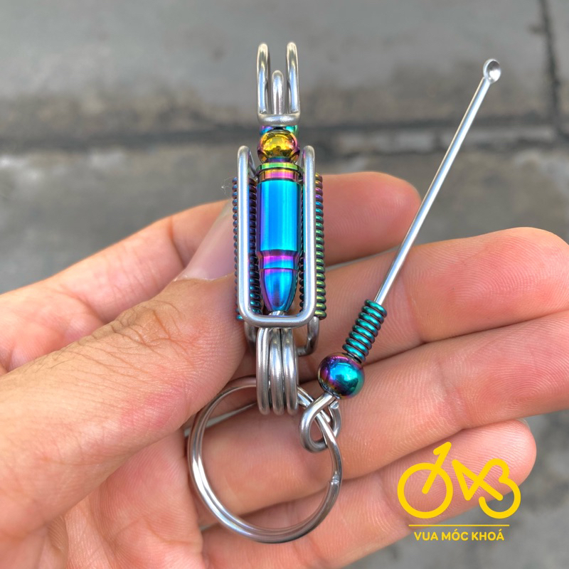 Handmade 304 stainless steel keychain with high quality gr5 titanium ...