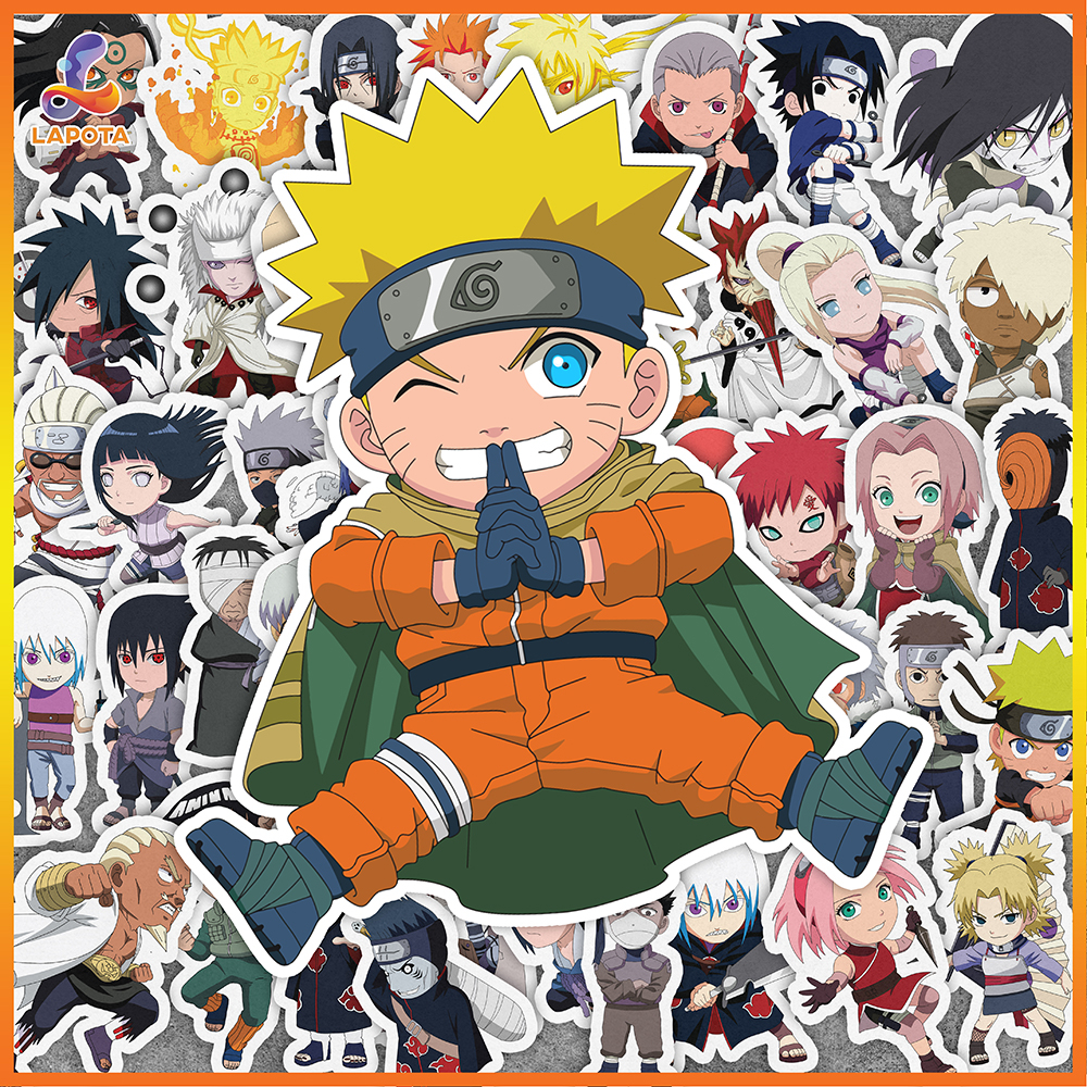 Set Of 50 Waterproof Naruto Chibi Stickers, Naruto Stickers, Sasuke ...