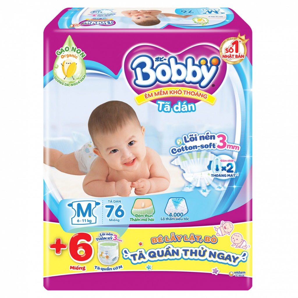 Bobby diapers and diaper pants NB70, S54, S80, M76, L68, XL62, XXL56 ...