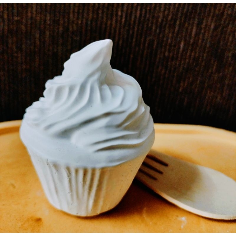 Plaster statue bowl - 1 Cupcake Statue (Ice-cream) without brush color ...