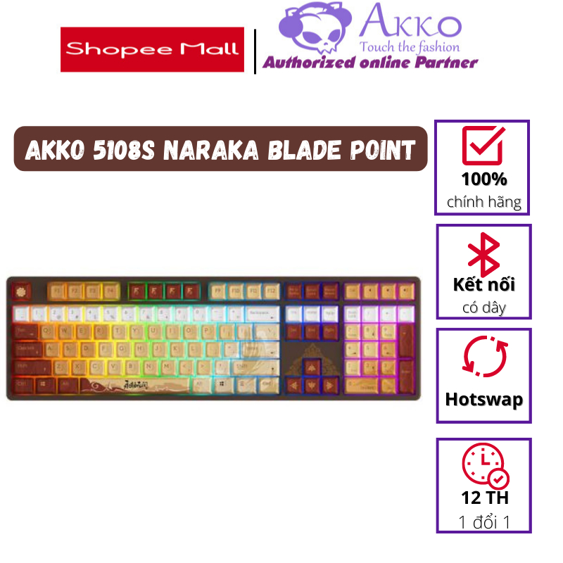 Akko 5108S Naraka Blade Point Keyboard (RGB / Hotswap / Silver sw ...