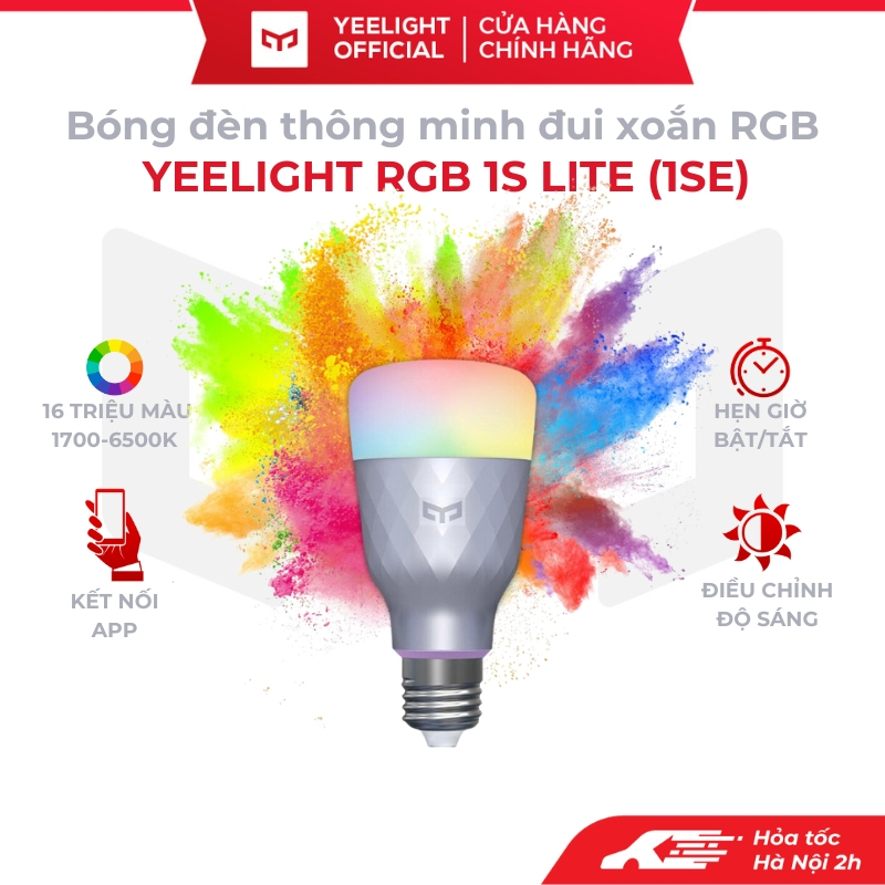 Yeelight 1SE RGB light bulb 16 million colors connected to voice control app, timer flashes with ...