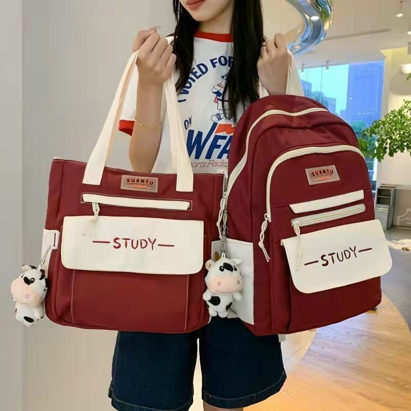 Set of 2 Cheap A4 STUDY backpack + medium tote for fashionable school ...