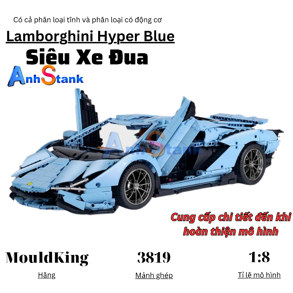 Lambo Hyper Blue 13056S moldking supercar assembly model 1:8 scale 3819 ...