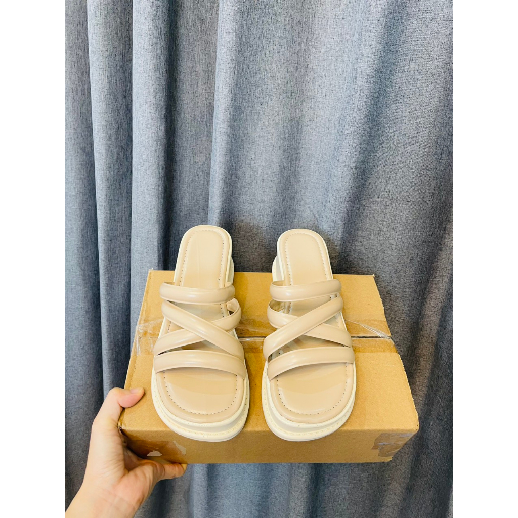 Cross Strap Slippers 5Cm HOT (Real SIZE) | Shopee Malaysia