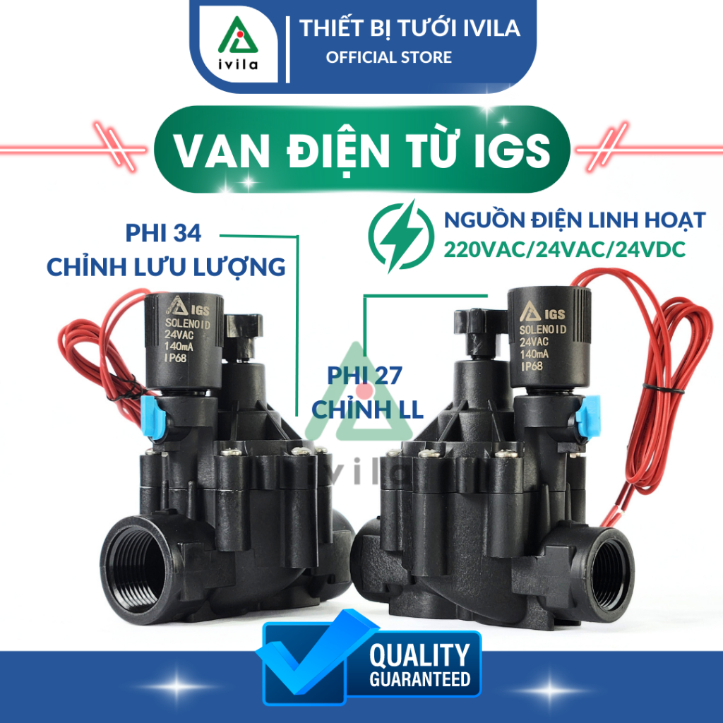 Ivila solenoid valve - IGS 27mm (3/4") / 34mm (1"), 220v/ 24v solenoid ...