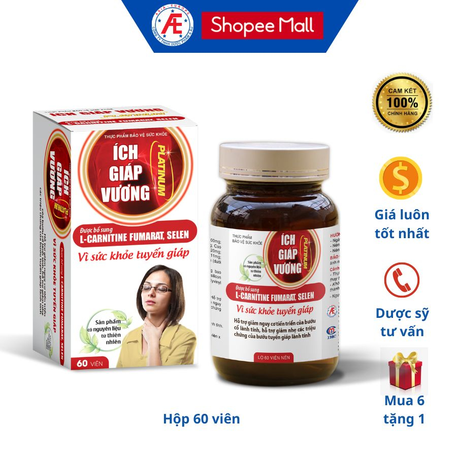 Ich Giap Vuong Platinum box of 60 tablets helps reduce goiter and ...