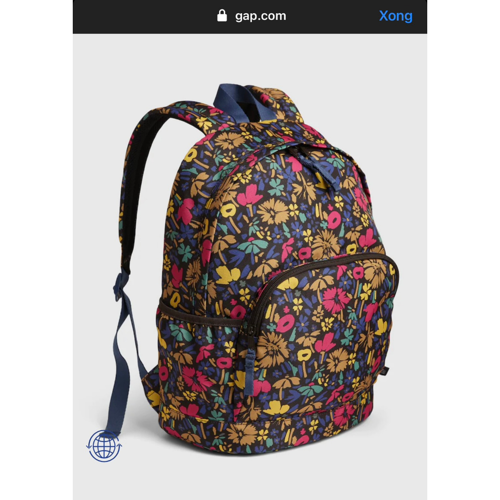 ( Auth GAP ) American GAP Kids Recycled Floral Senior Backpack ...