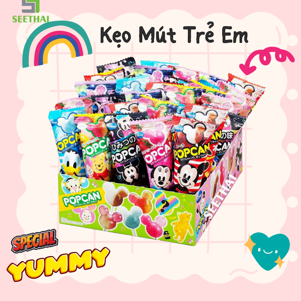 Pop CAN Mickey Glico Japanese fruit lollipop | Shopee Malaysia