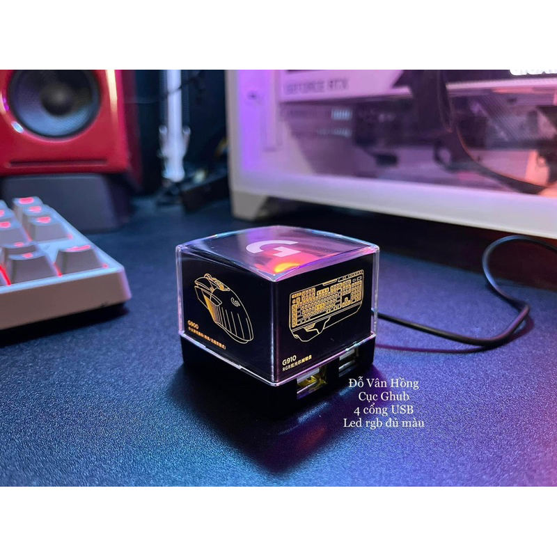 Logitech GHub 4-port usb Cube splitter with RGB type A light | Shopee ...
