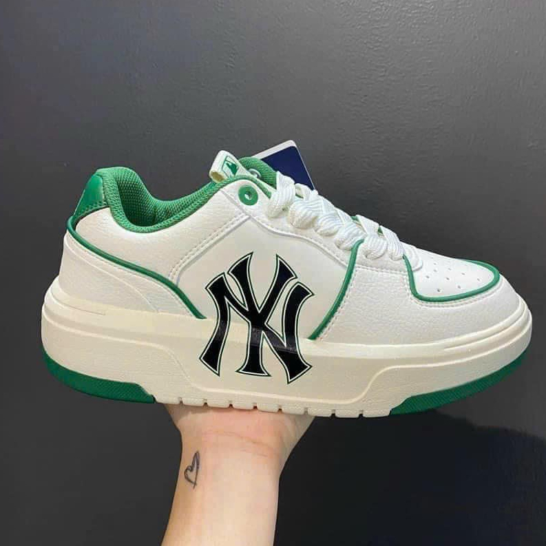 Mlb Chunky Liner New York Yankees White Green Shoes - Fullbox | Nice ...