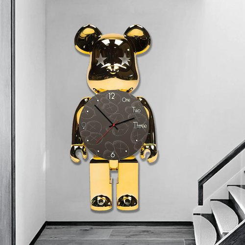 Bearbrick 7 high quality uv mirrored led clock painting with control ...