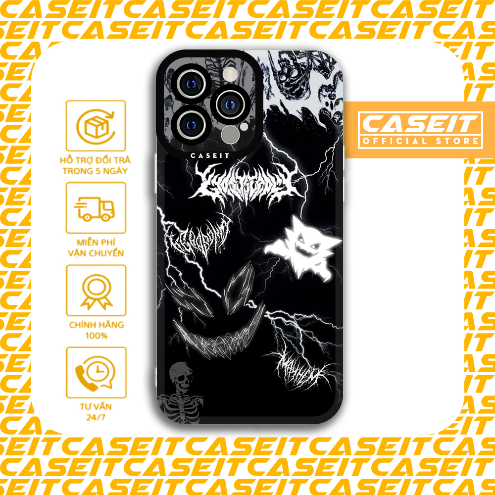 Caseit Pokemon Gengar Gothic Metalica hiphop square edge iphone case 8 ...