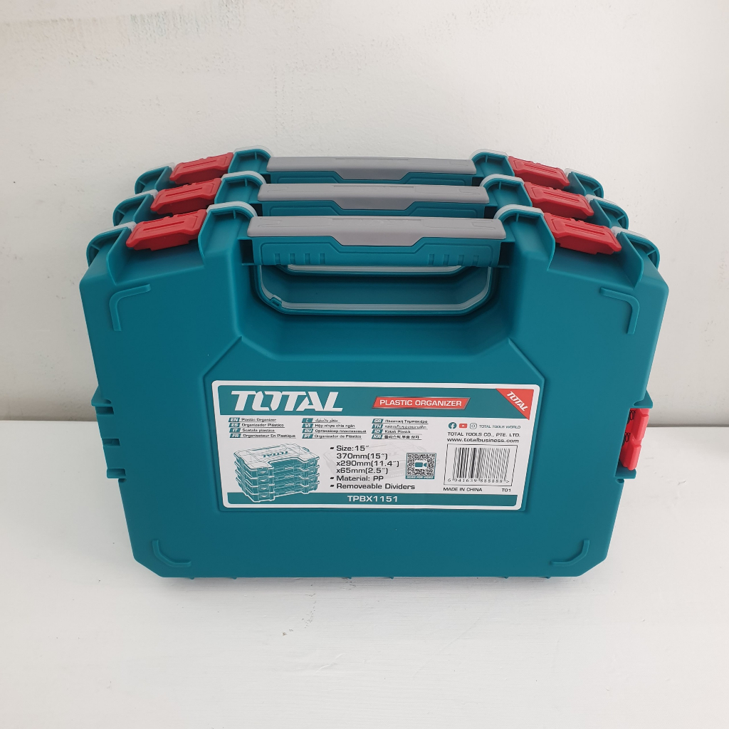 Combo of 3 multi-compartment plastic boxes for components 15 inches ...
