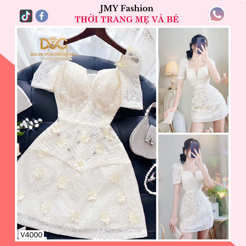 V4000 Luxurious lace dress with stone flower shape [Dolce Viva ...