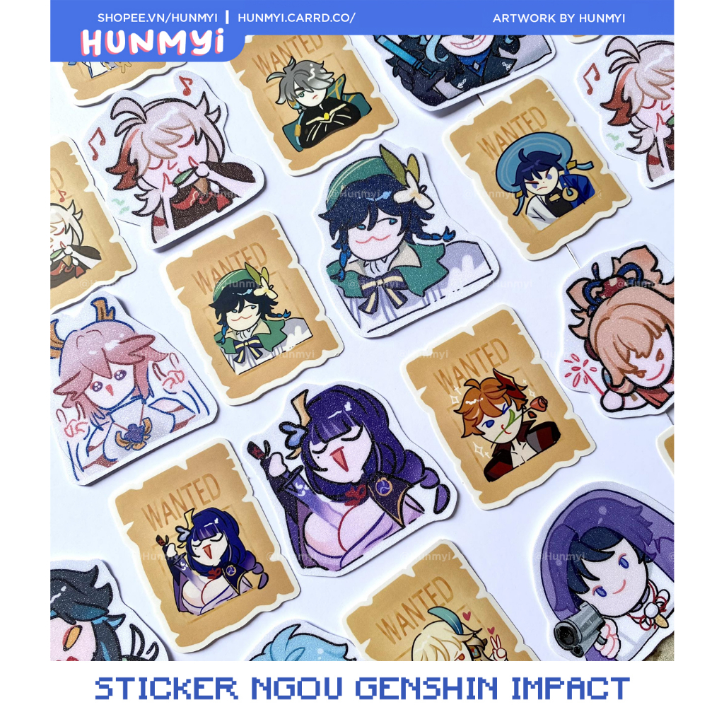 Wanted Sticker, Ngou Genshin Impact - Artist Hunmyi | Shopee Malaysia