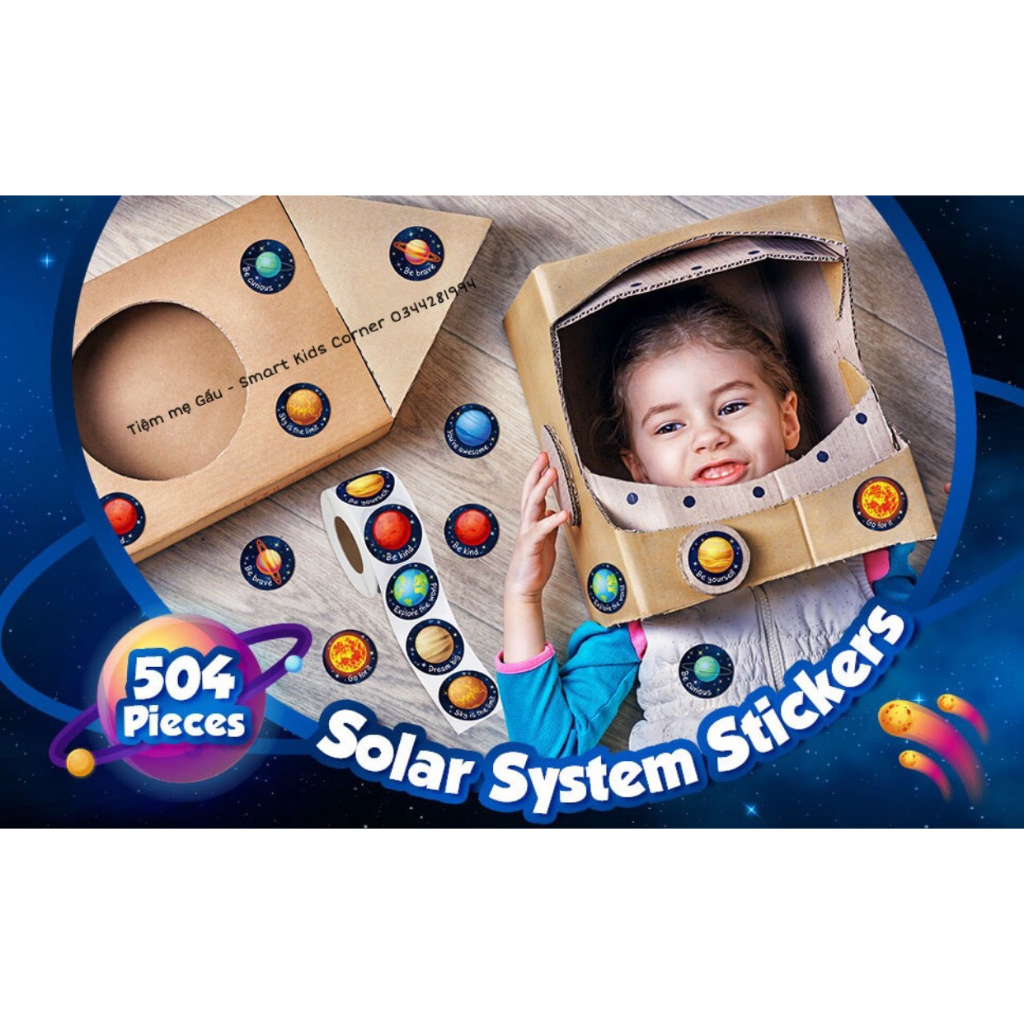 Roll 500 Pcs Solar System Stickers Solar System Stickers, Realistic ...