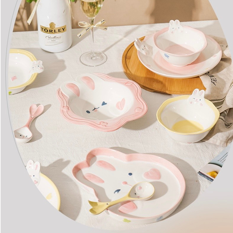 Ceramic Dinnerware Set Rabbit Bowl Decorative 3D Rabbit Lovely Gift ...