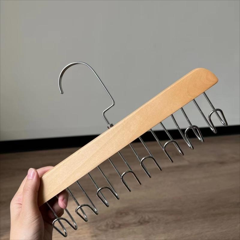Pine Wood Clothes Hanger with 8 Convenient Hangers | Shopee Malaysia