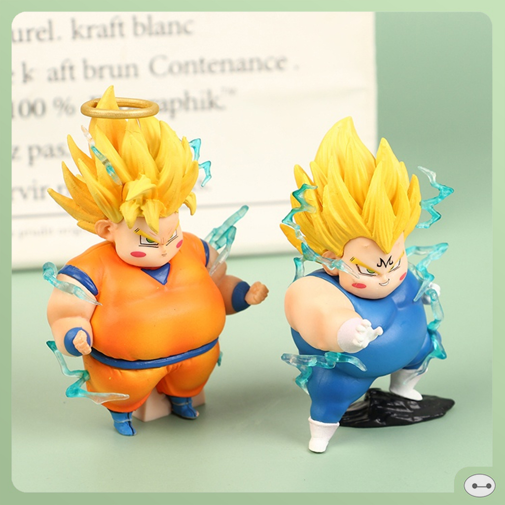 Fat DRAGON BALL VEGETA MAJIN MODEL, FAT GOKU CHIBI LIGHTNING 9CM ...