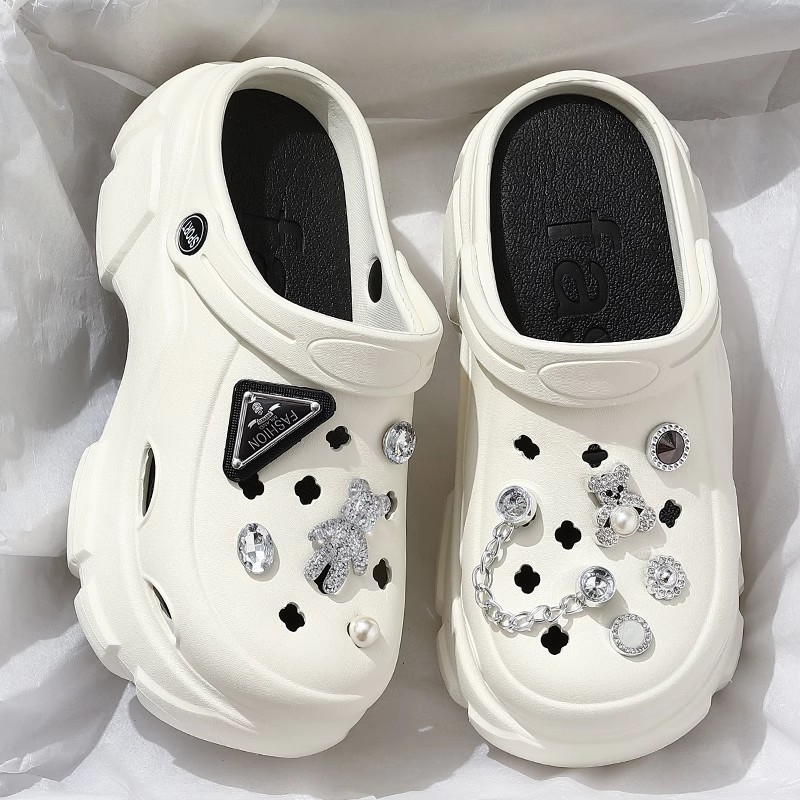 3tdep 7cm high heel women's cross sandals, crocs Bearbrick women's ...
