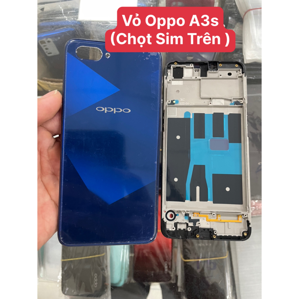 Oppo A3S 16GB Case (Sim Card on Top) Full Set of Benzene Camera Eye Sim ...