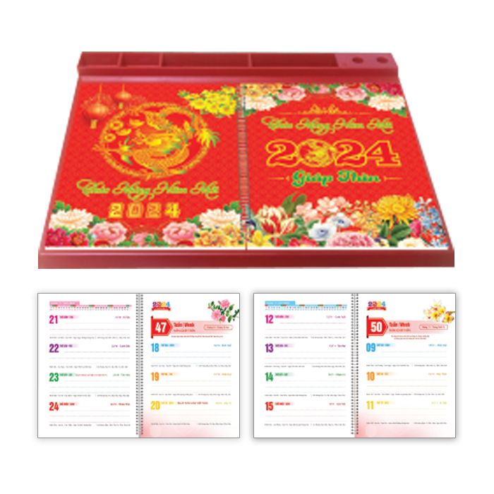 XO Ms254 - 53-week Desktop Calendar with medium spring plastic base ...