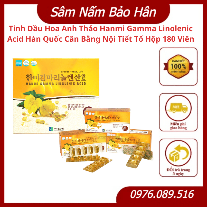 Hanmi Gamma Linolenic Acid Korean Primrose Oil Hormonal Balance Box Of 180 Tablets | Shopee Malaysia