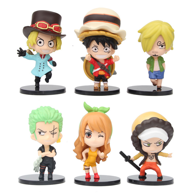 Set of 6 One Piece Character Models, Pirate Island Stories, 10cm High ...