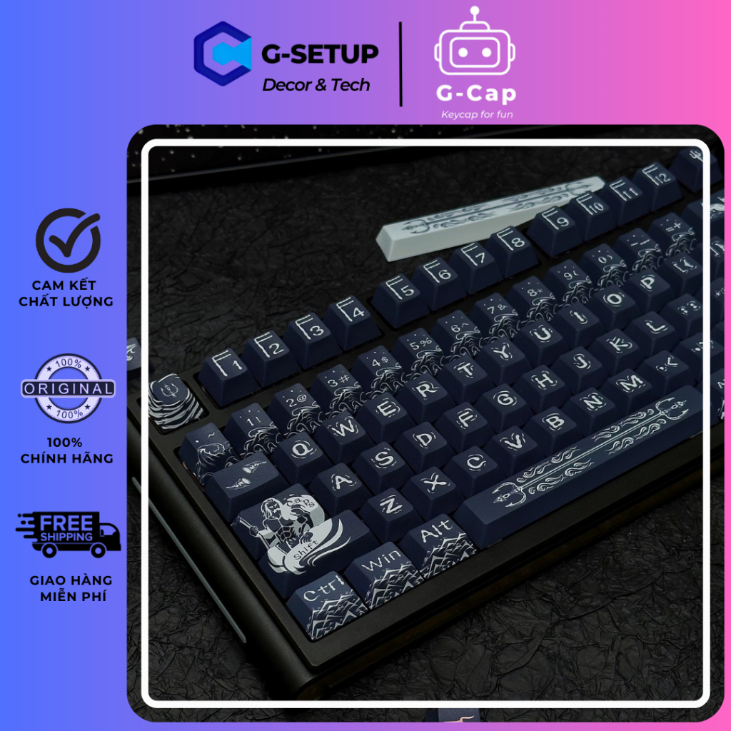 Poseidon Profile CHERRY Keycap set made of PBT plastic with 141 high ...