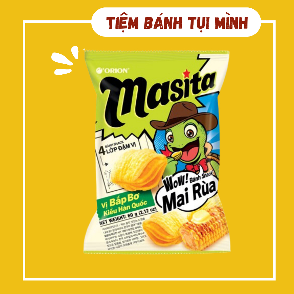 Orion Korean butter corn flavored turtle shell snack [60gram], snacks ...