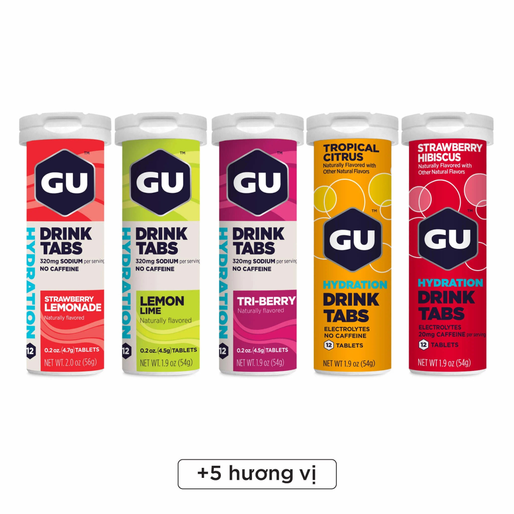 GU ENERGY Hydration Drink Tabs Effervescent Tablets - Tube of 12 ...
