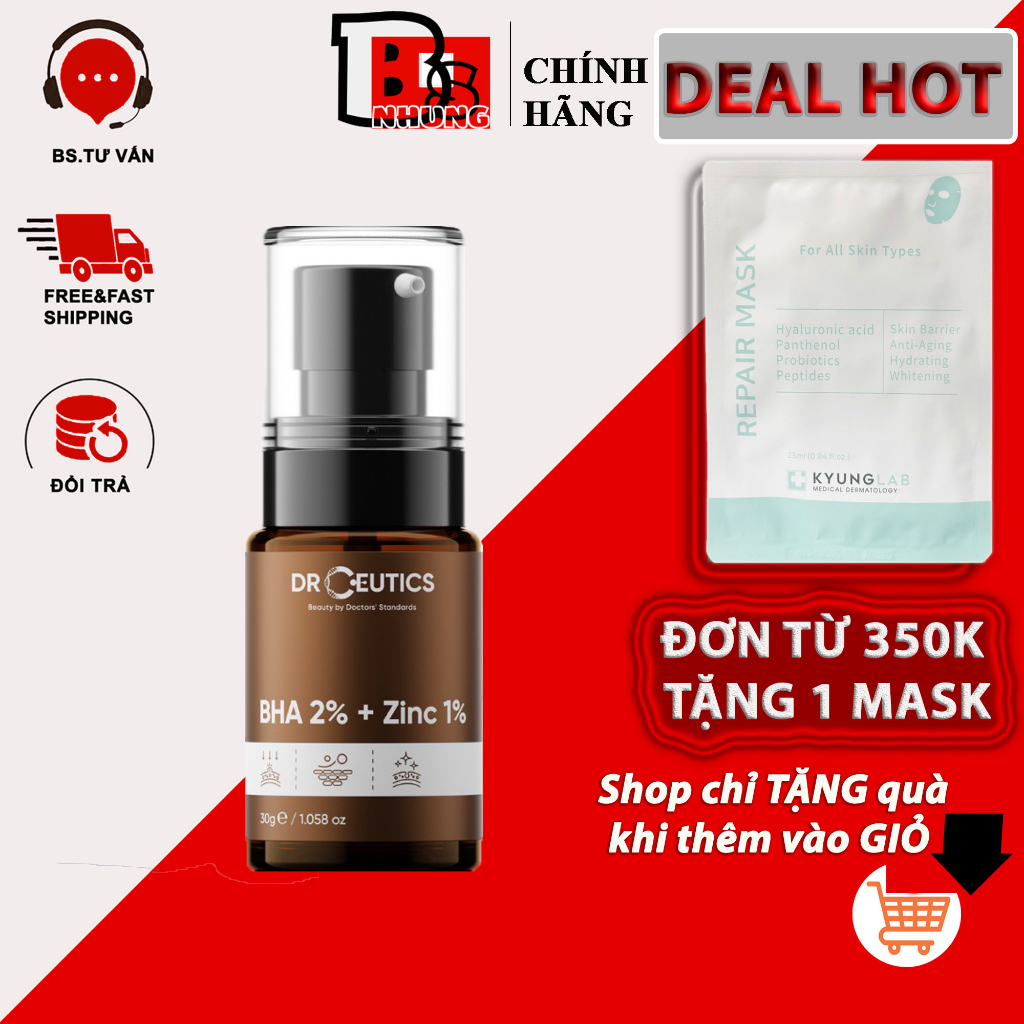 Drceutics BHA and ZinC Essence - Reduces Acne and Reduces Acne Swelling (30-100ml) | Shopee Malaysia