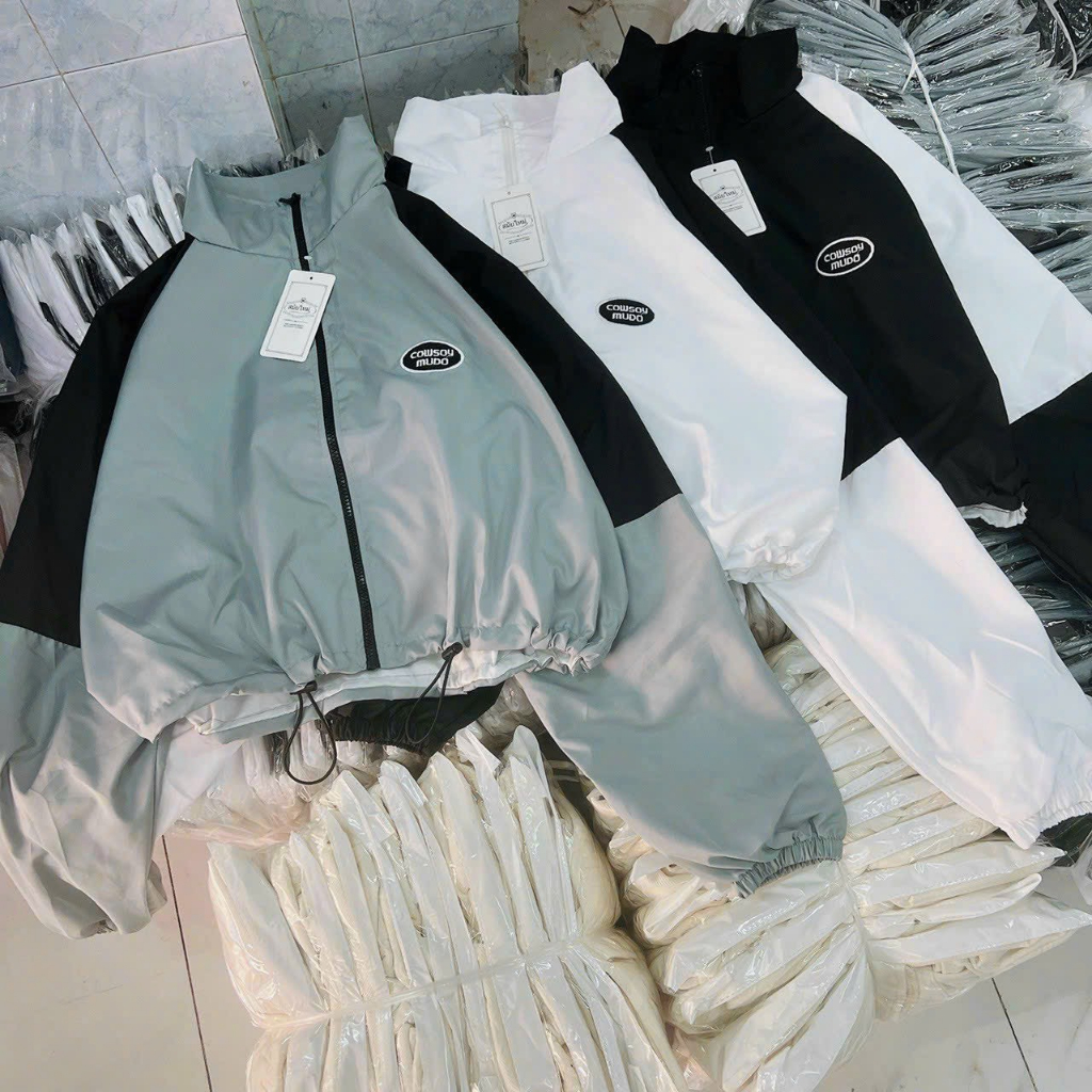 High neck crop top parachute jacket, genuine 2-layer parachute jacket ...