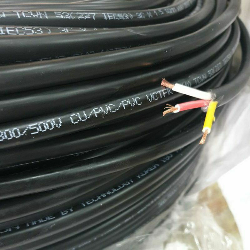 100% premium 3x1.5 3-core electrical wire | Shopee Malaysia