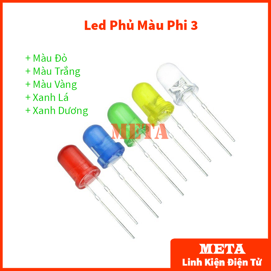 [Pack Of 10] 3mm Color Coated LEDs including 3 Colors Red, Yellow ...