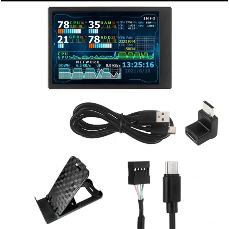 AX206 3.5 inch screen displays Aida64 computer parameters - Just ...