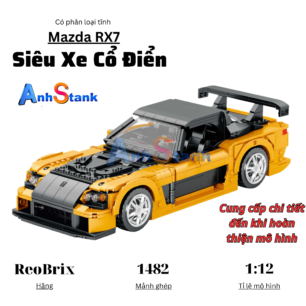 Technic ReoBrix Mazda RX7 Supercar Assembly Model 1:12 scale SKU 11029 ...
