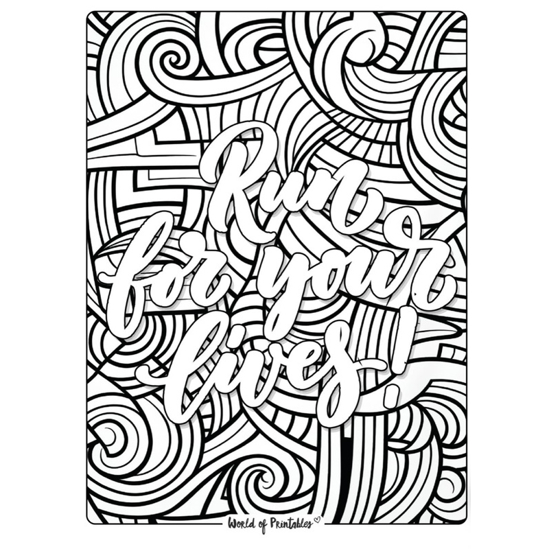 Life Quotes - Set of 20 A4 A5 Coloring Pages for Wax and Pencil ...