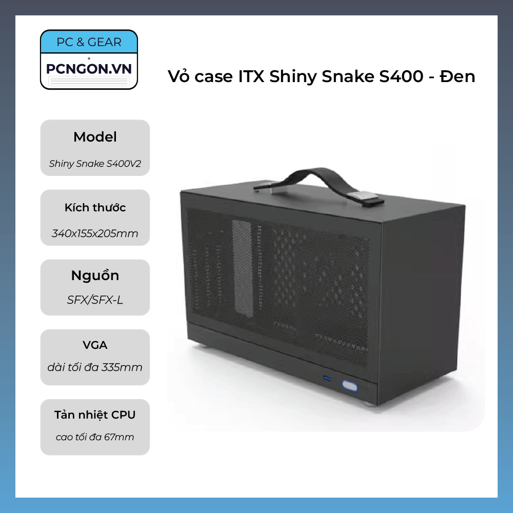 [PCNGON] Mini ITX Shiny Snake S400 computer case – Black (Includes ...