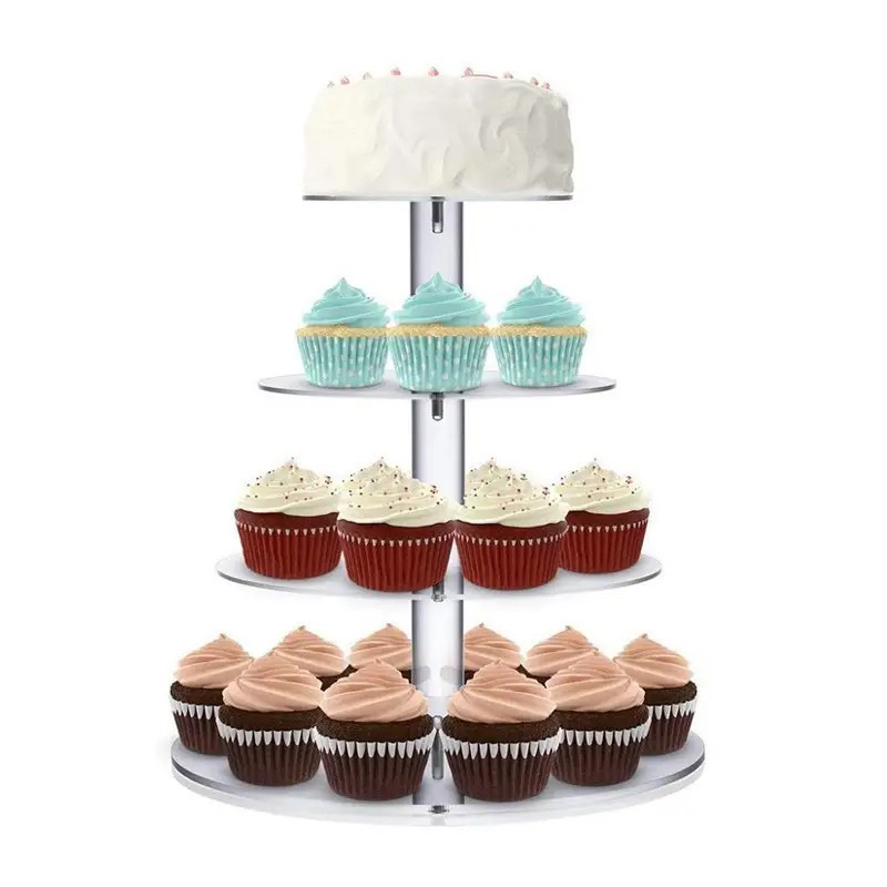 (Acrylic) 3 / 4 / 5 Layer Acrylic Wedding Cake, Cake Cup, Cupcake ...