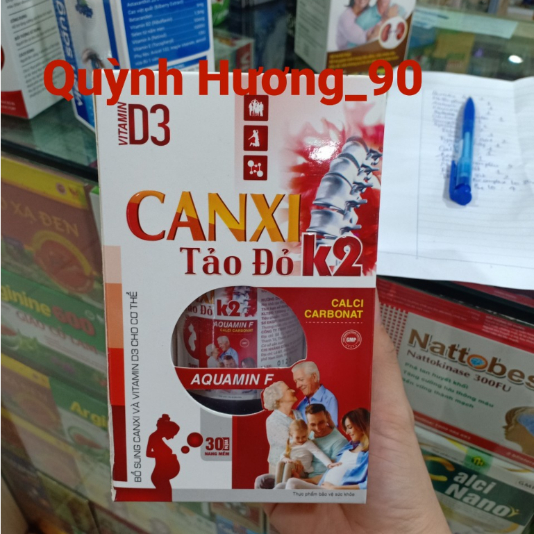 Red CALCIUM PILLS K2 Aquamin F bottle of 30 soft capsules helps ...