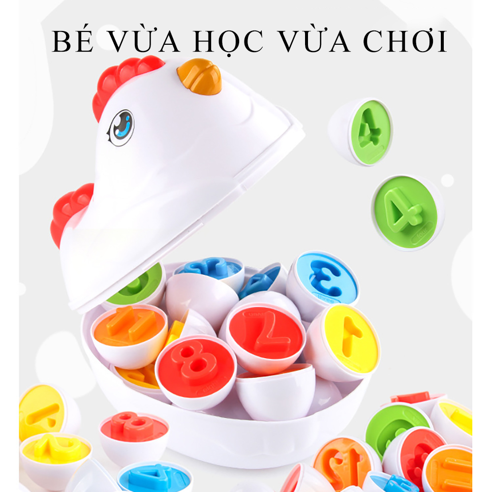 Chicken toy set with 12 counting eggs, children's intellectual ...