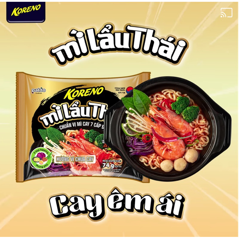 (New) Lot of 5 packs of Koreno Thai hot pot noodles with 7-level spicy ...