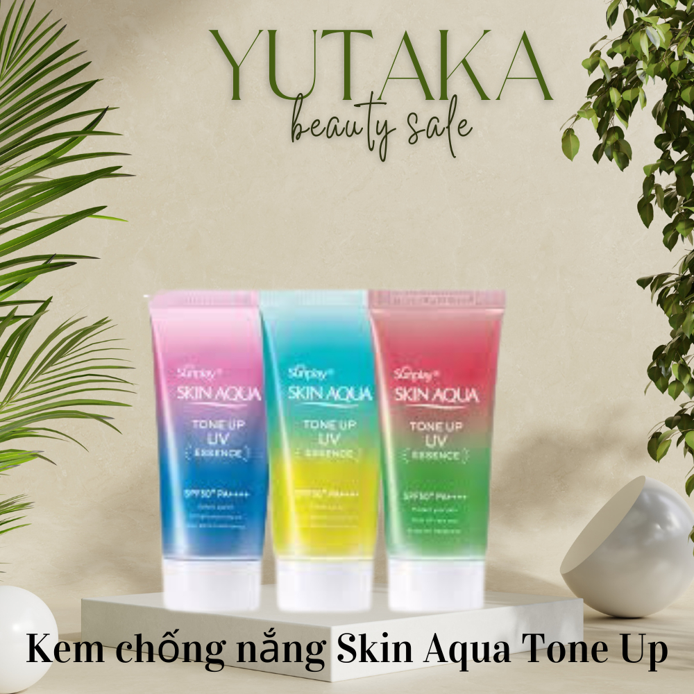 Genuine Skin Aqua Tone Up UV Essence Japanese Sunscreen 80g (Blue ...