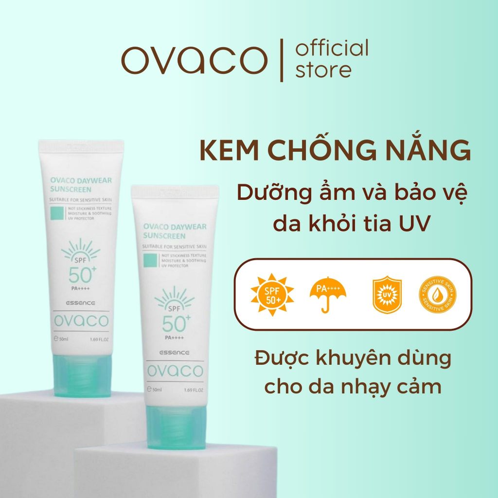 Ovaco Daywear Sunscreen SPF 50 + PA + + + + 50ml | Shopee Malaysia