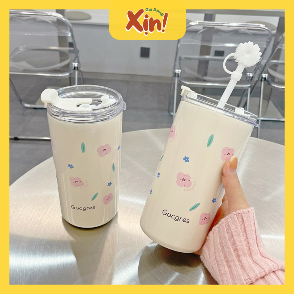 480ml Cherry Blossom Thermos Cup, 316 Stainless Steel Thermos Cup With Cute Cherry Blossom ...