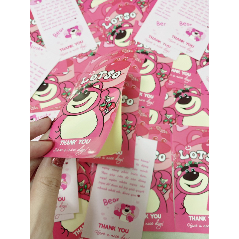 Losto STRAWBERRY BEAR Stamp Decal Carton Box Sticker, Thank You Lotso ...