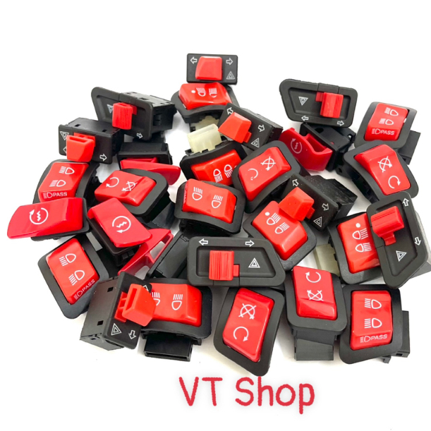 Red Switches of All Kinds Installed Like Zinc - Light On/Off Switch ...