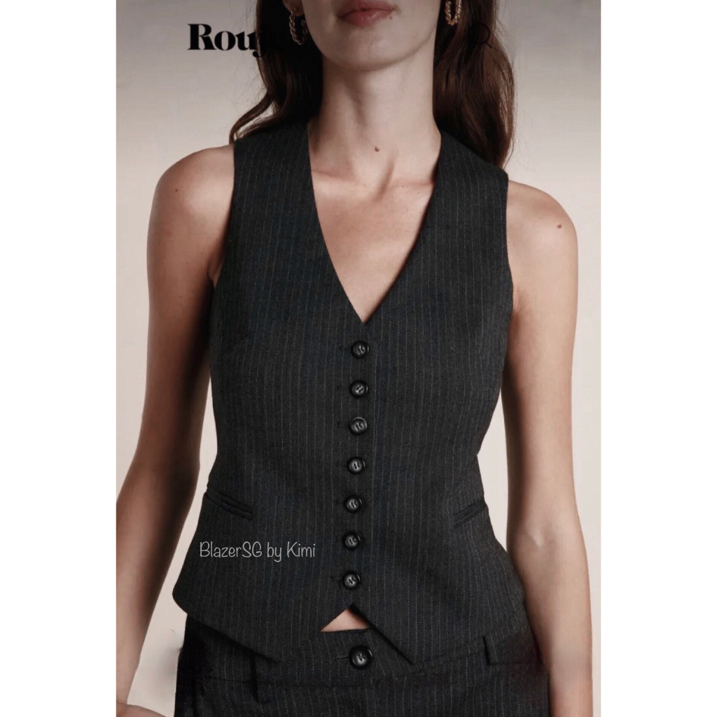 (Item Type 1 - With Clip) Women's Plaid Gile - Black - 2 Layers - Slim ...